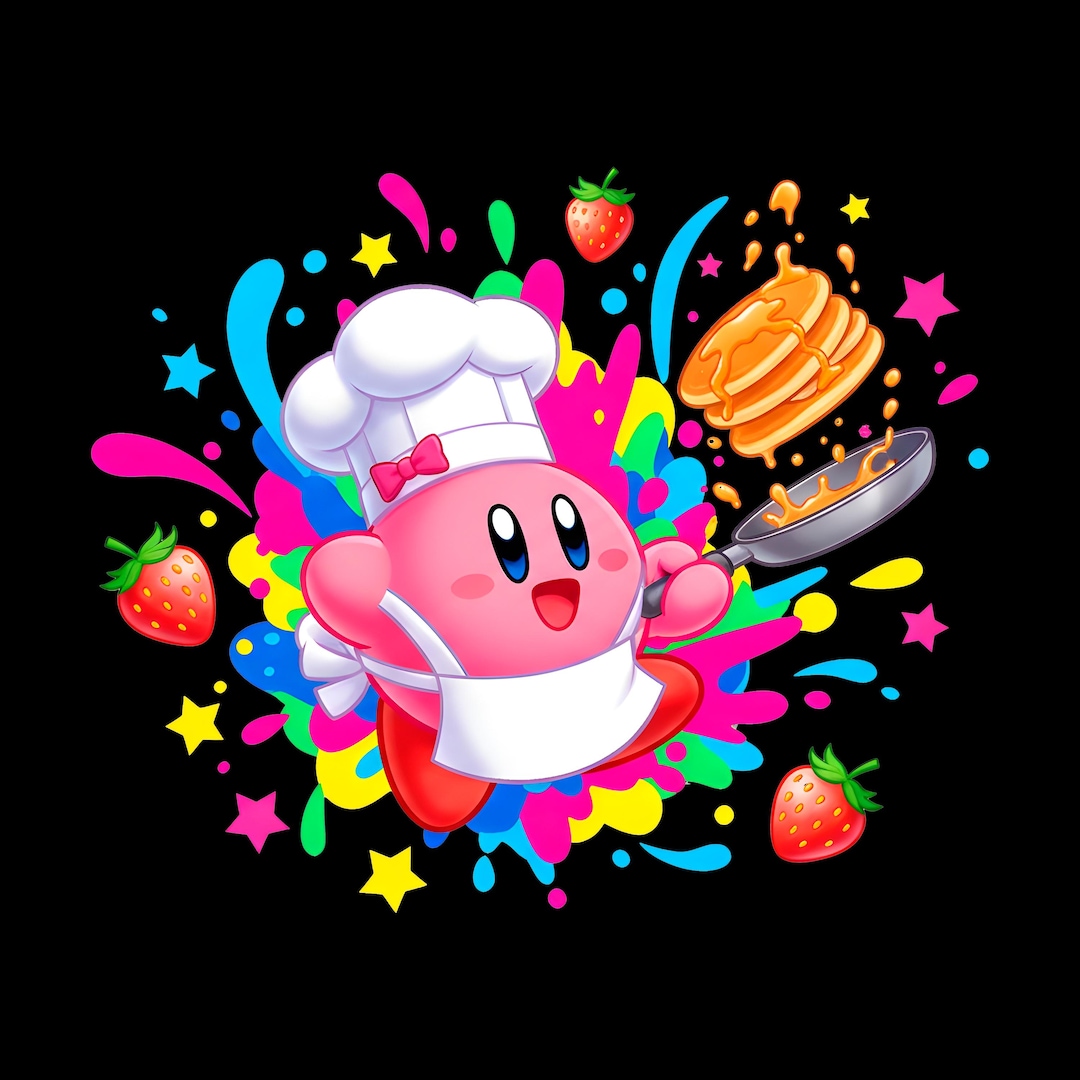 Cute Chef Kirby SVG | Kawaii Cooking Clipart PNG | Pancake Chef ...