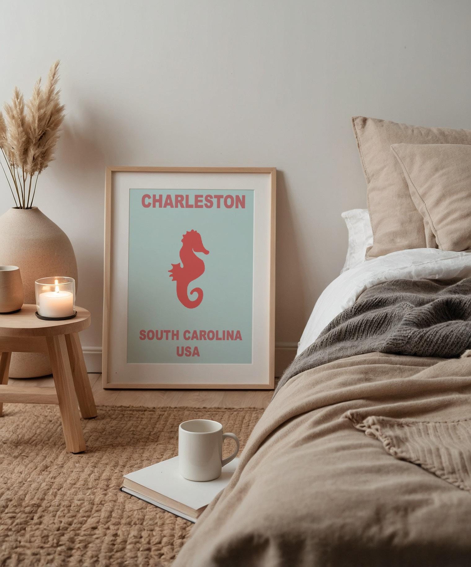 Charleston Poster, Famous Places Poster, Preppy Travel Poster, Pastel ...
