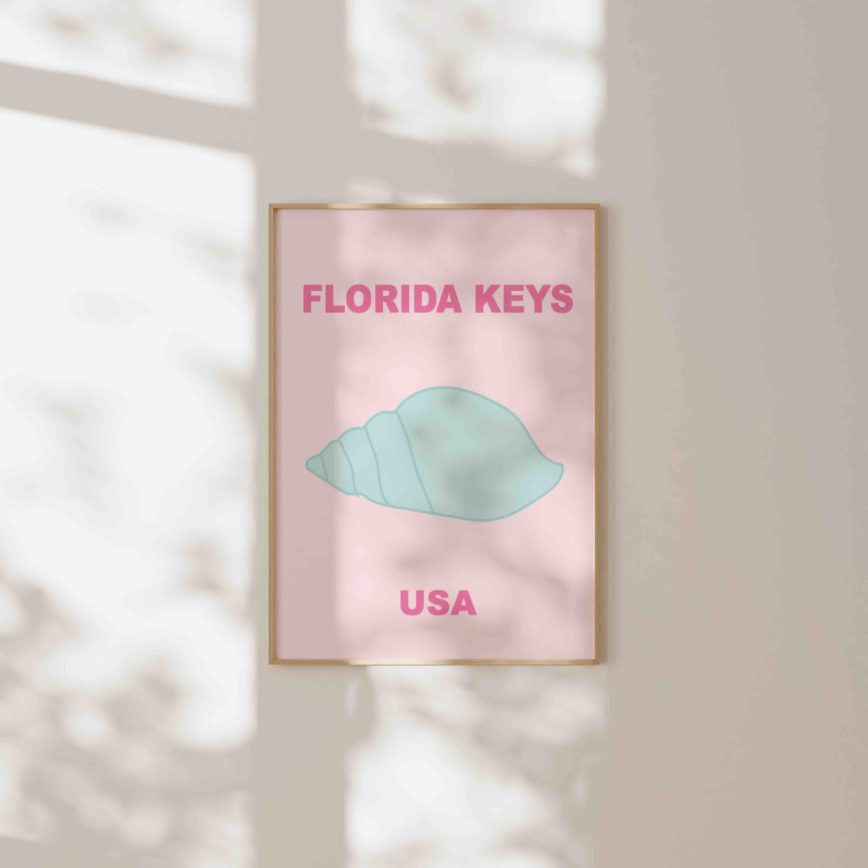 Florida Keys Poster, Famous Places Poster, Preppy Travel Poster, Pastel ...