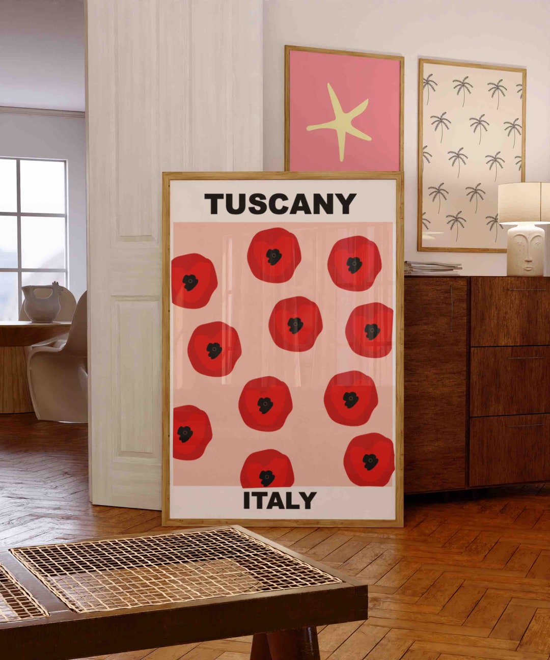 Tuscany Poster, Famous Places Poster, Preppy Travel Poster, Pastel Wall ...