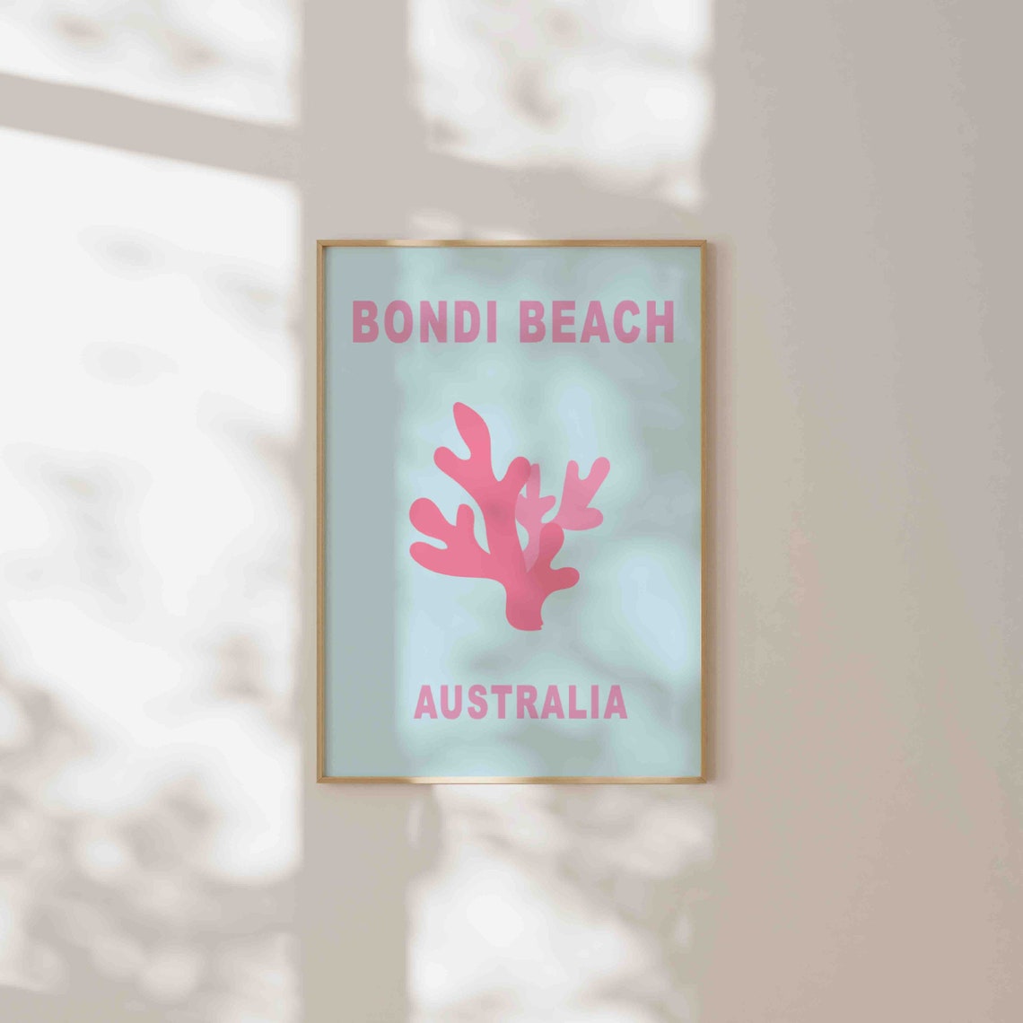 Bondi Beach Poster, Famous Places Poster, Preppy Travel Poster, Pastel ...
