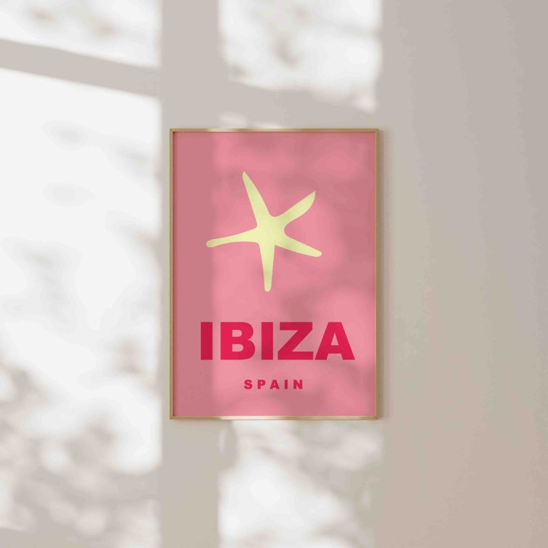 Ibiza Poster, Famous Places Poster, Preppy Travel Poster, Pastel Wall Art, Digital Download to ...