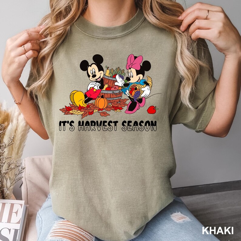 Disney Mickey and Minnie Harvest Season Shirt, Comfort Colors Shirt ...