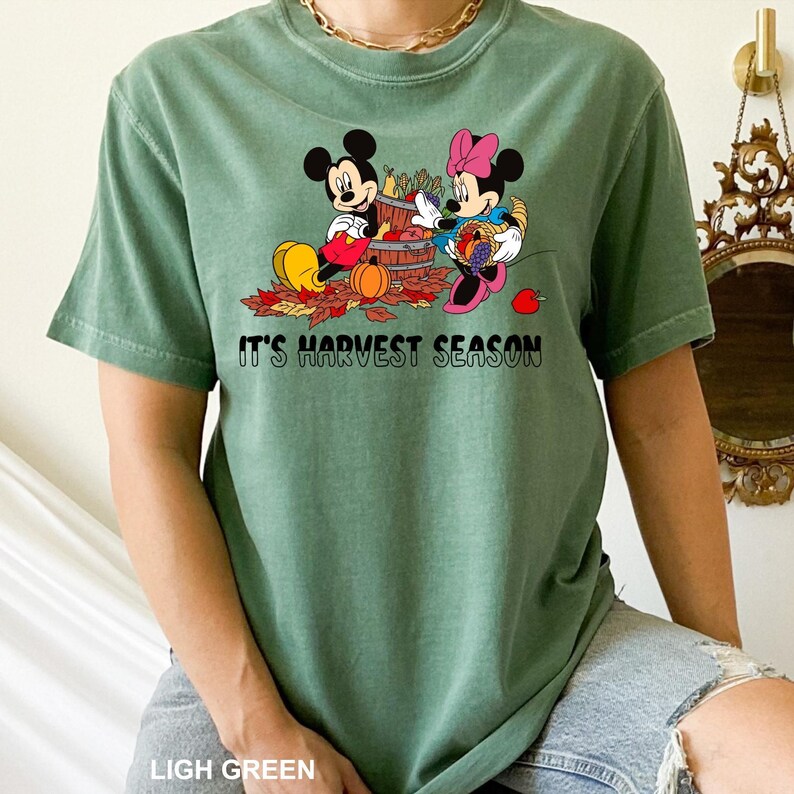 Disney Mickey and Minnie Harvest Season Shirt, Comfort Colors Shirt ...