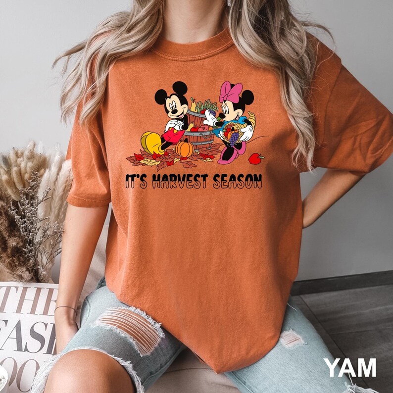 Disney Mickey and Minnie Harvest Season Shirt, Comfort Colors Shirt ...