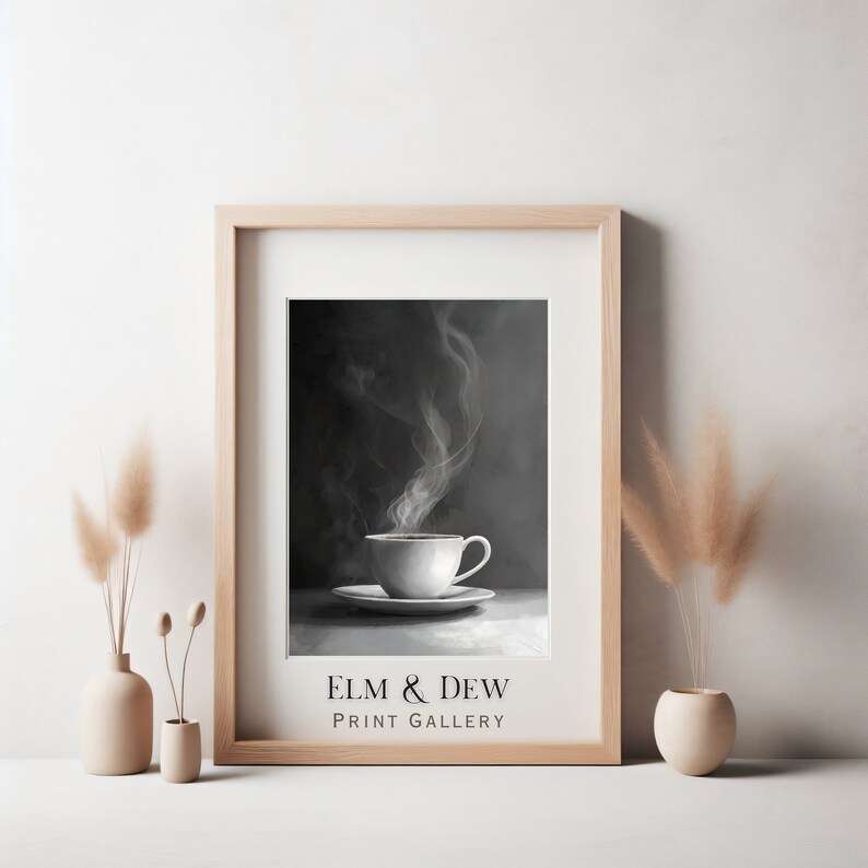 Minimalist Coffee Art, Modern Decor, Black and White Art, Modern Print ...