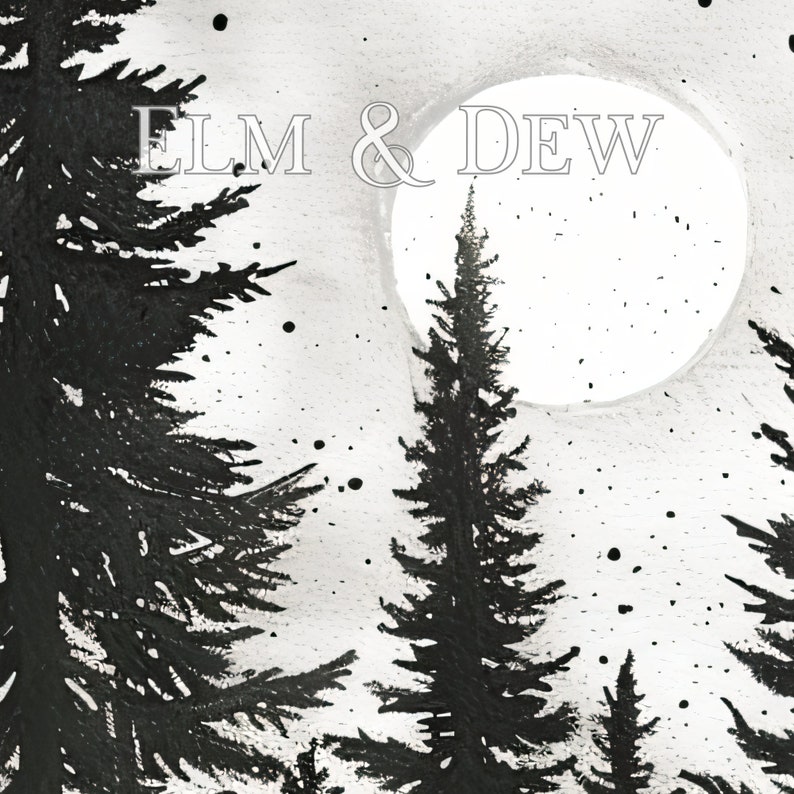 Printable Rustic Ink Forest, Black Ink Drawing, Minimalist Art, Nature ...