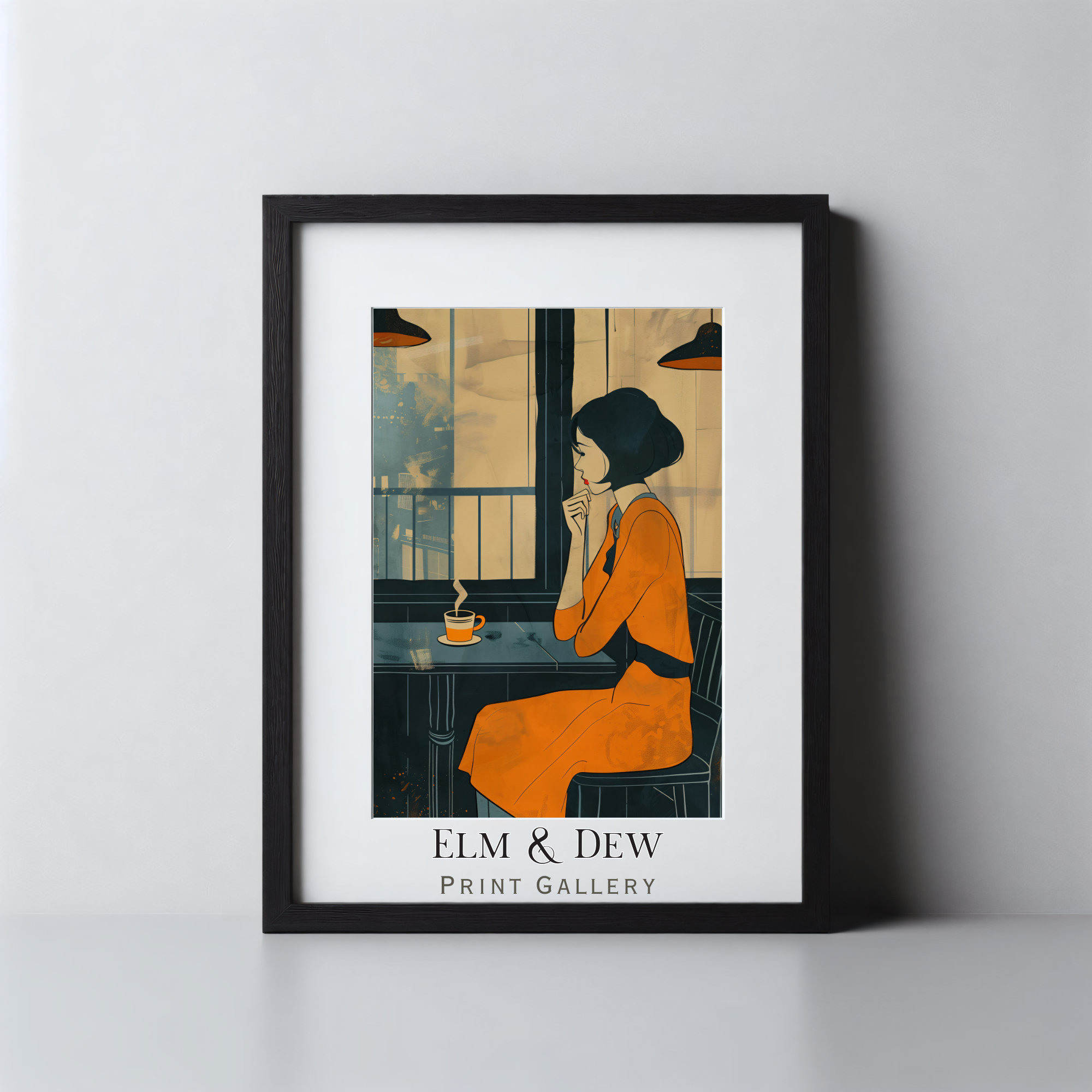 Printable Cafe Scene, Art Deco Style, Portrait Print, Modern Wall Art ...