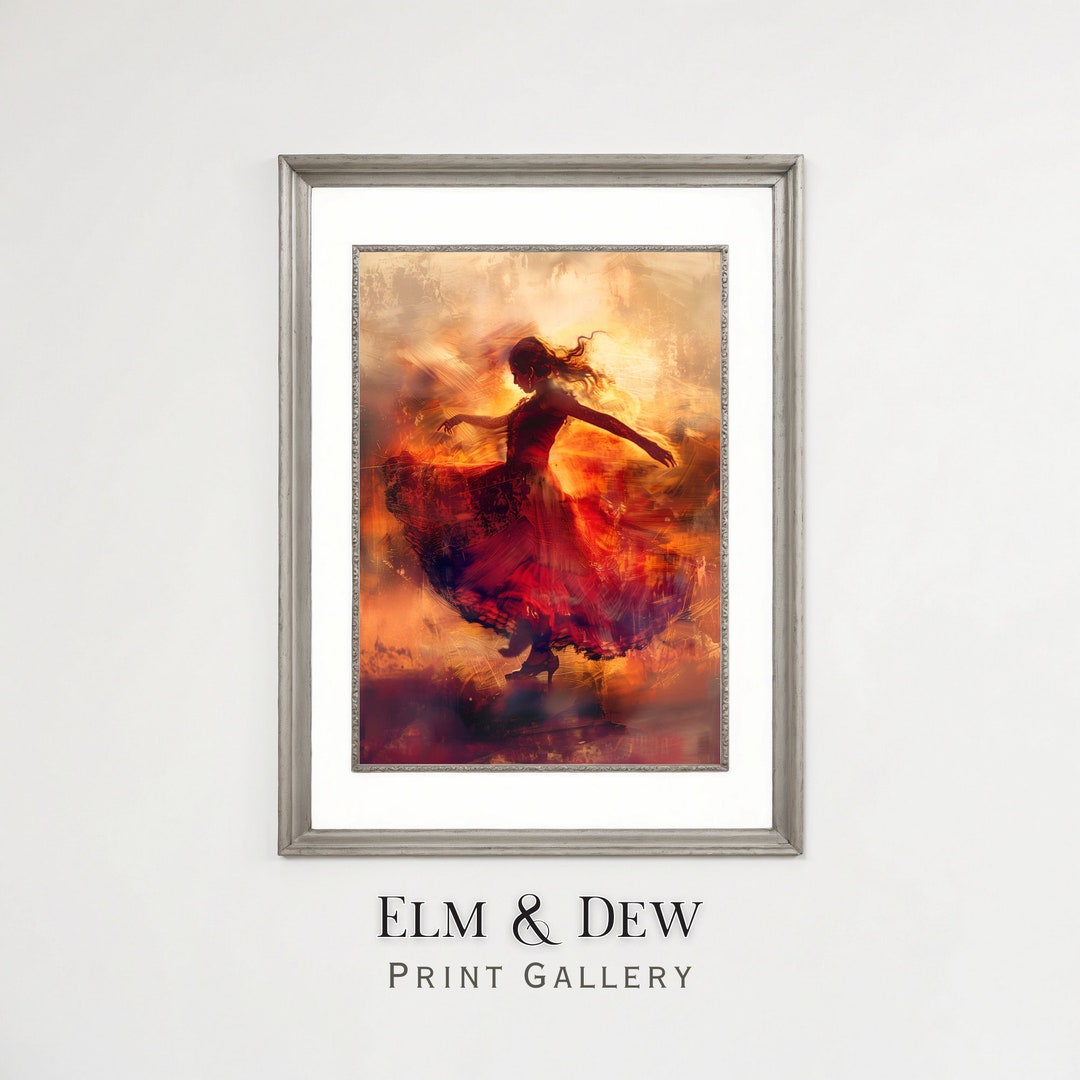Printable Flamenco Dancer Art, Modern Wall Art, Spanish Print, Warm ...