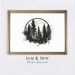 Printable Rustic Ink Forest, Black Ink Drawing, Minimalist Art, Nature ...