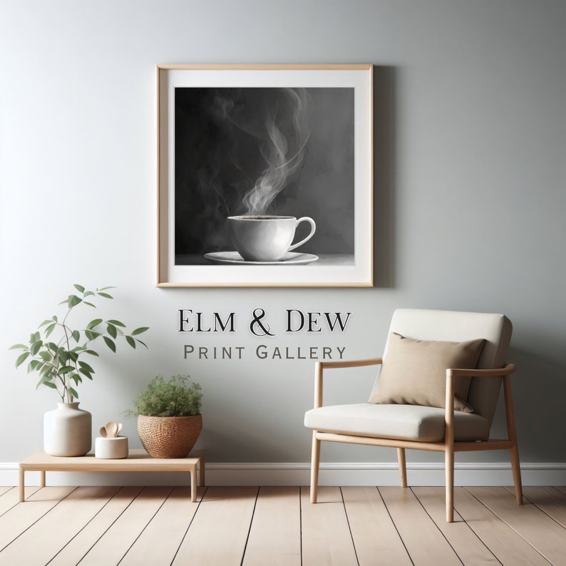 Minimalist Coffee Art, Modern Decor, Black and White Art, Modern Print ...