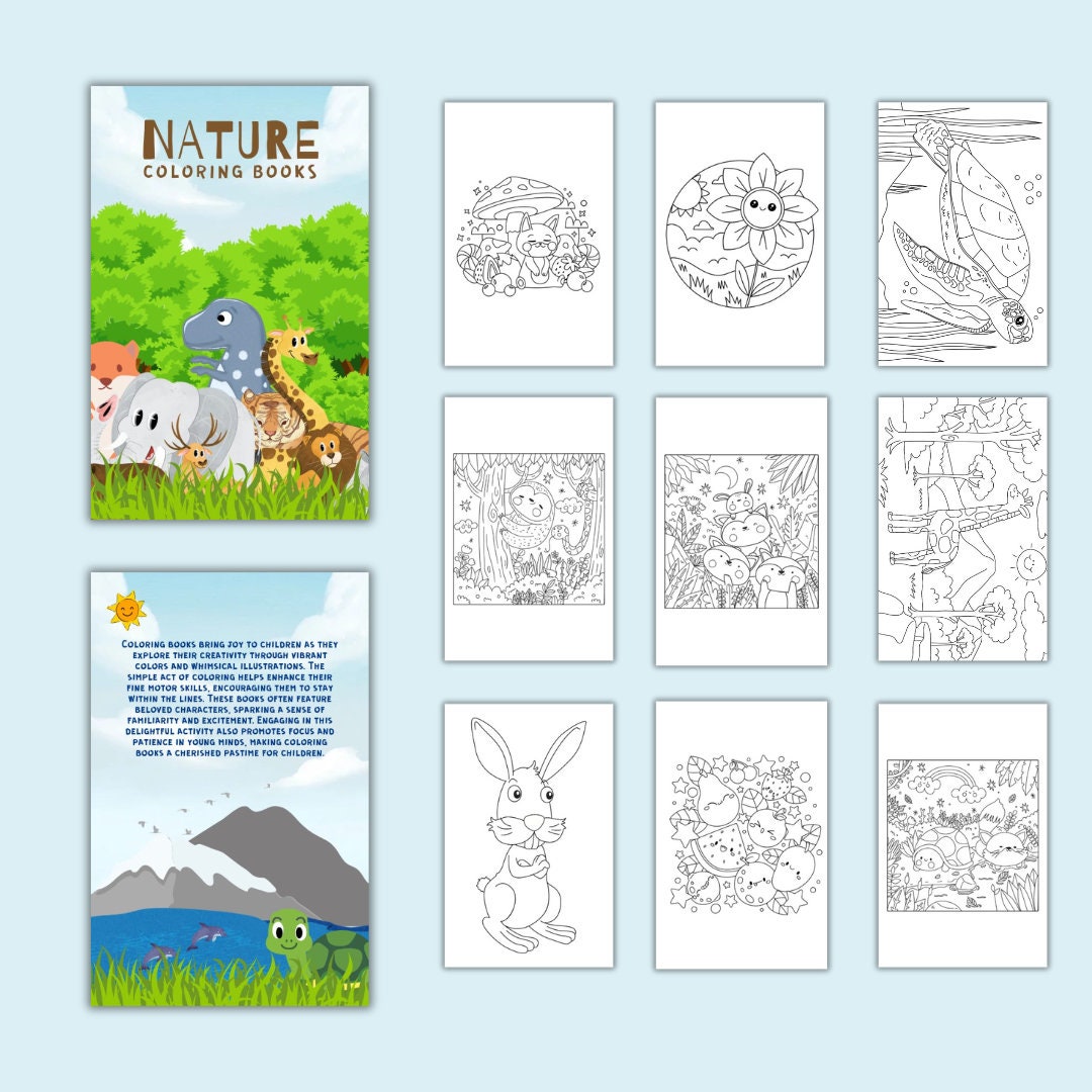 Printable Nature Coloring Pages 27 Pages for Kids & Teenagers Instant ...