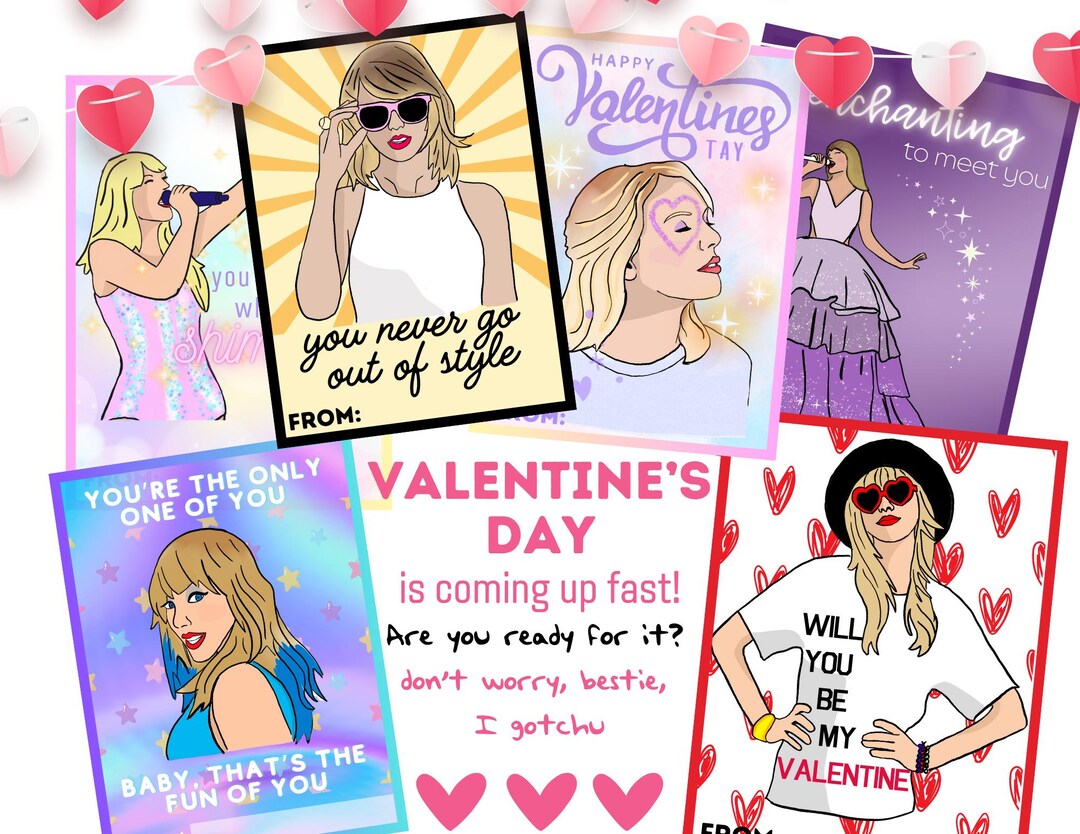 Classic Taylor Valentines - Tay Swift Eras Valentines - Classroom ...