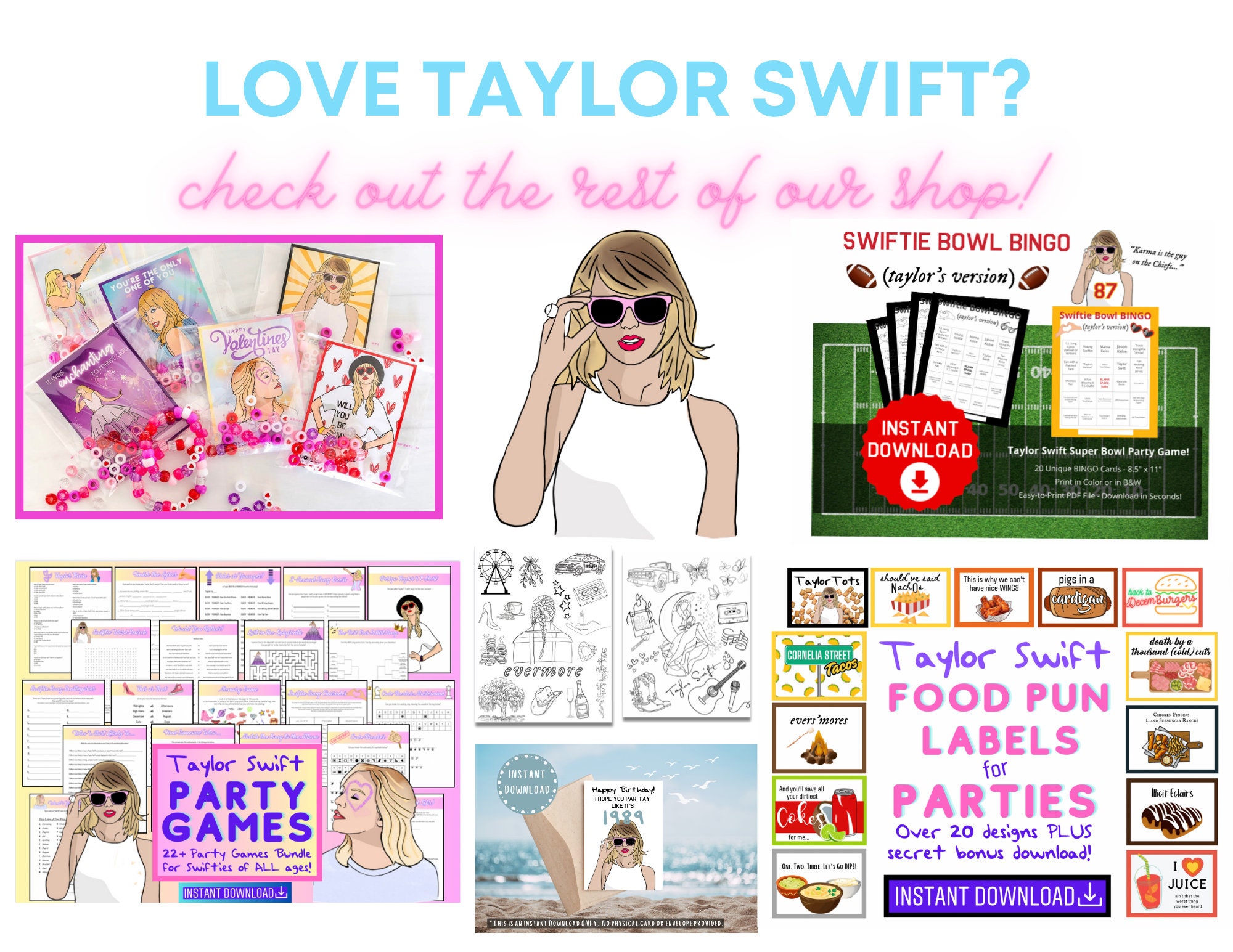 Taylor Food Pun Labels - Swift Party Foods - Funny Tay Swift Foods ...