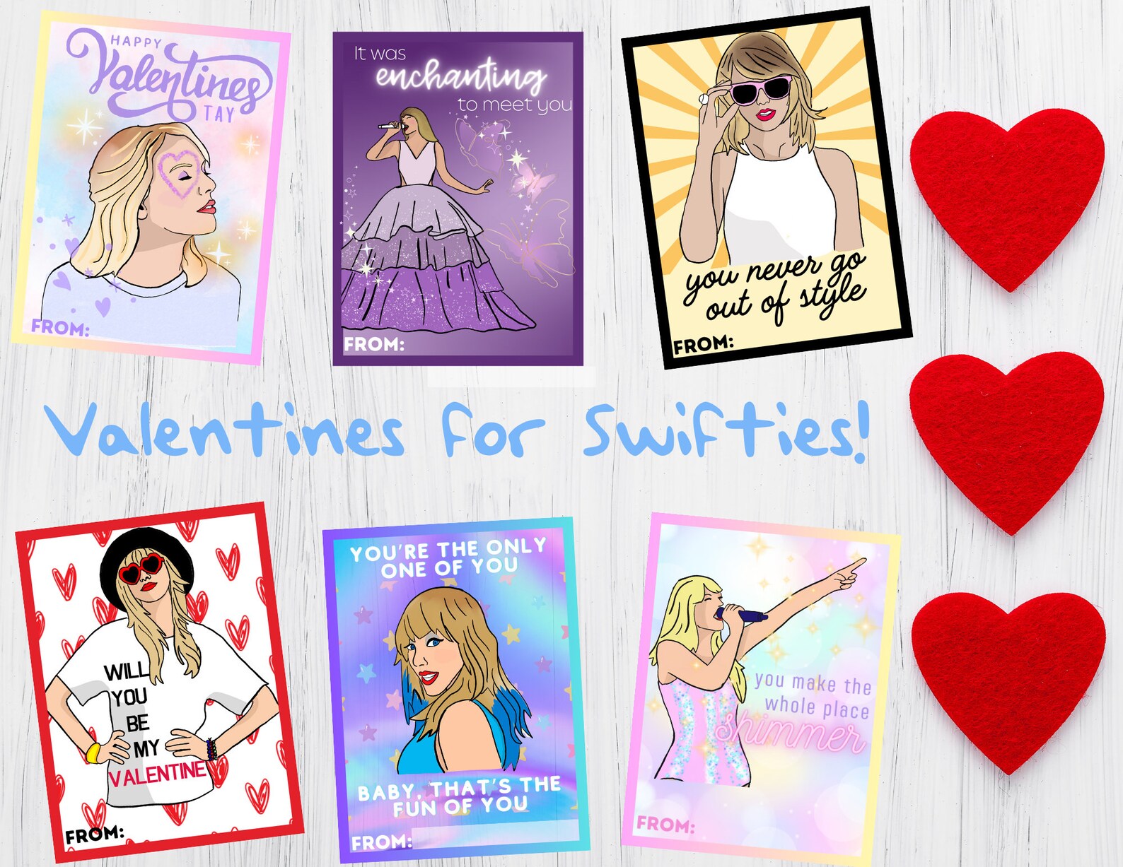 Taylor Swift Valentines Swiftie Valentines Classroom Valentines Swiftie ...