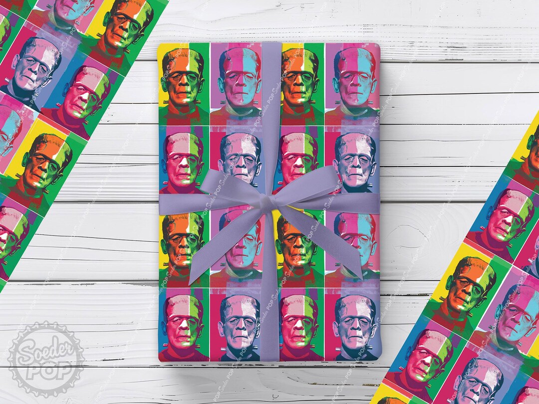 Frankenstein Wrapping Paper | Classic Monster Gift Wrap | Pop Art ...