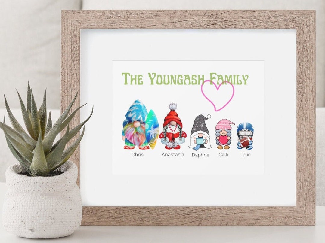 Customizable Gnome Family Wall Art - Etsy