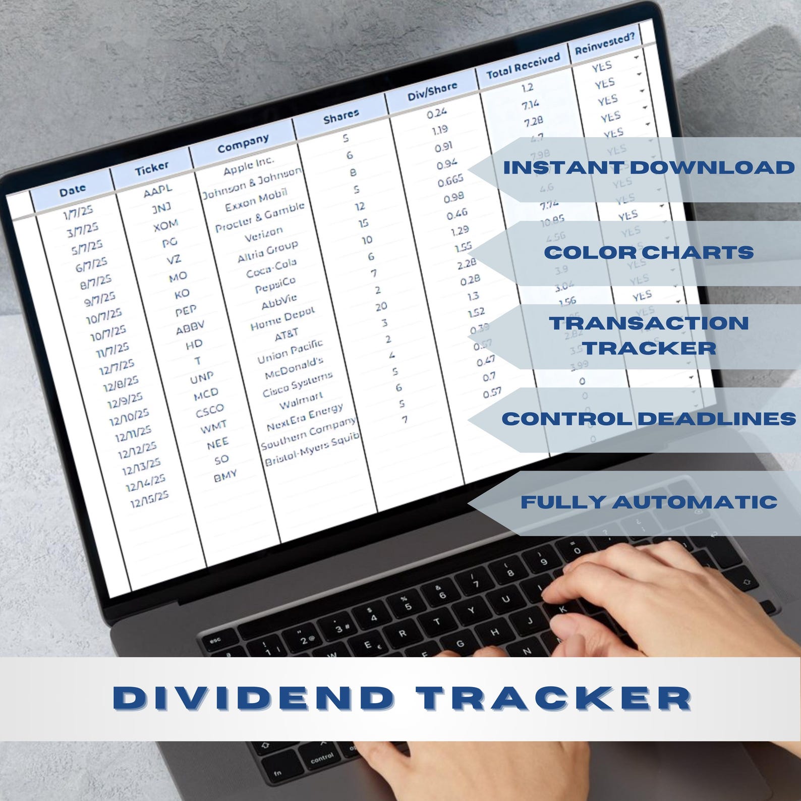 Dividend Tracker Google Sheet Template: PLR Master Resell Rights - Etsy