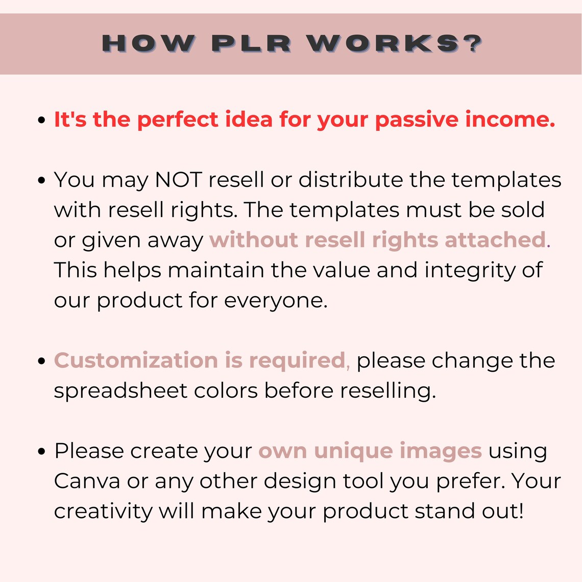 PLR Weekly Planner Spreadsheet Master Resell Rights Planner PLR Digital ...