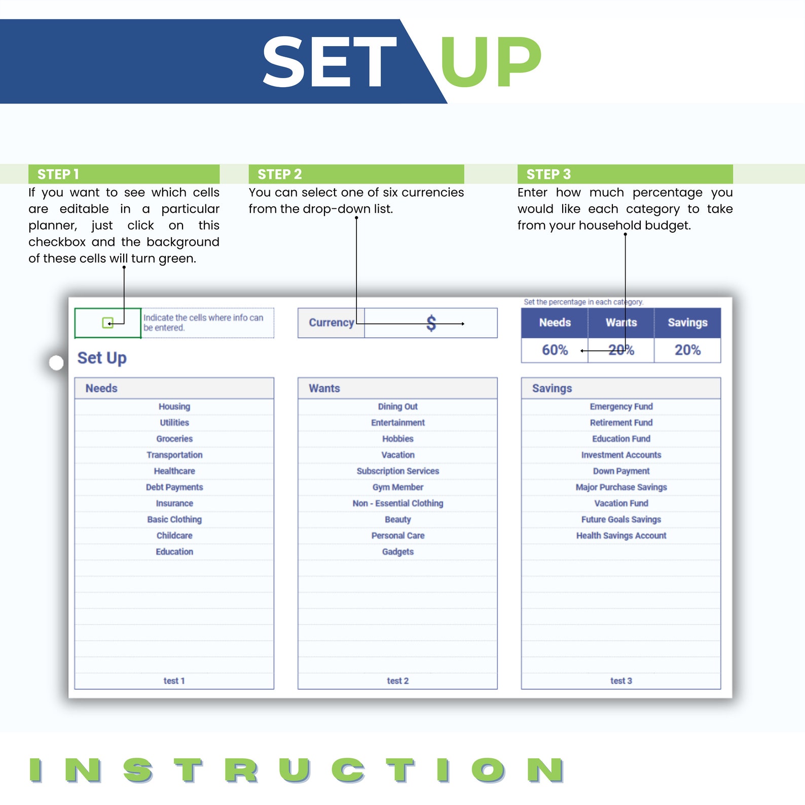 PLR 50/30/20 Budget Planner PLR Google Sheet Monthly Budget PLR ...