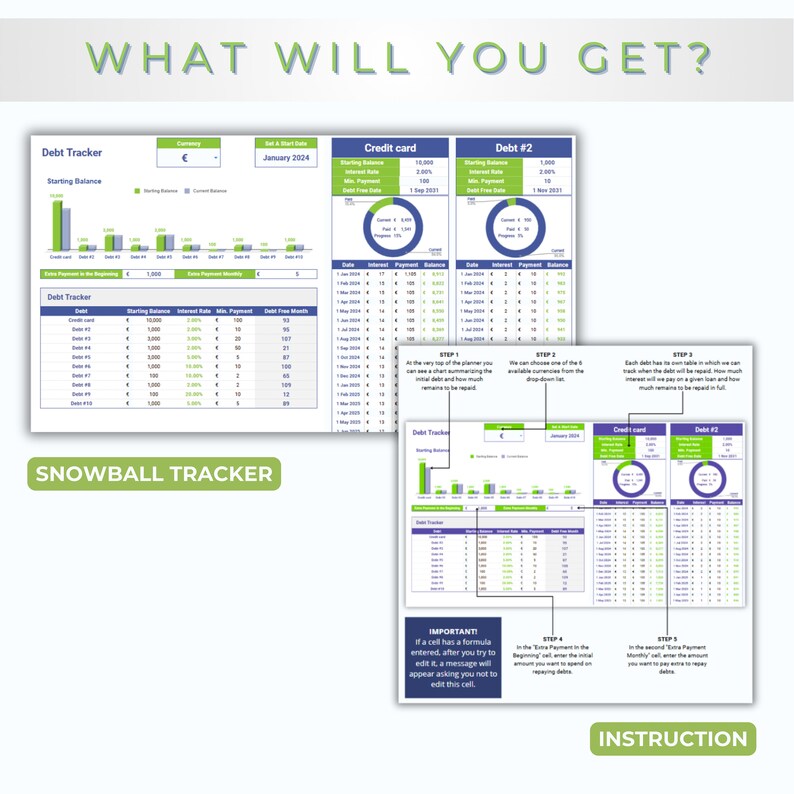 Debt Snowball Tracker: Google Sheets Debt Payoff Planner - Etsy