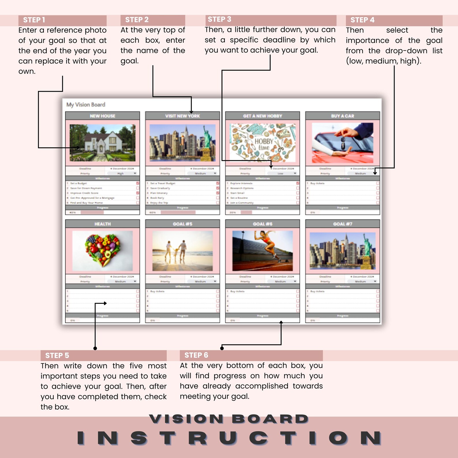 PLR Vision Board Goal Planner: Google Sheets Tracker (master Resell ...