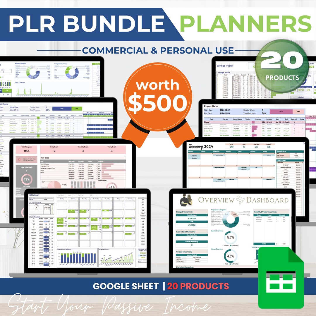 PLR Digital Products Bundle Passive Income Plr Google Sheet Master ...
