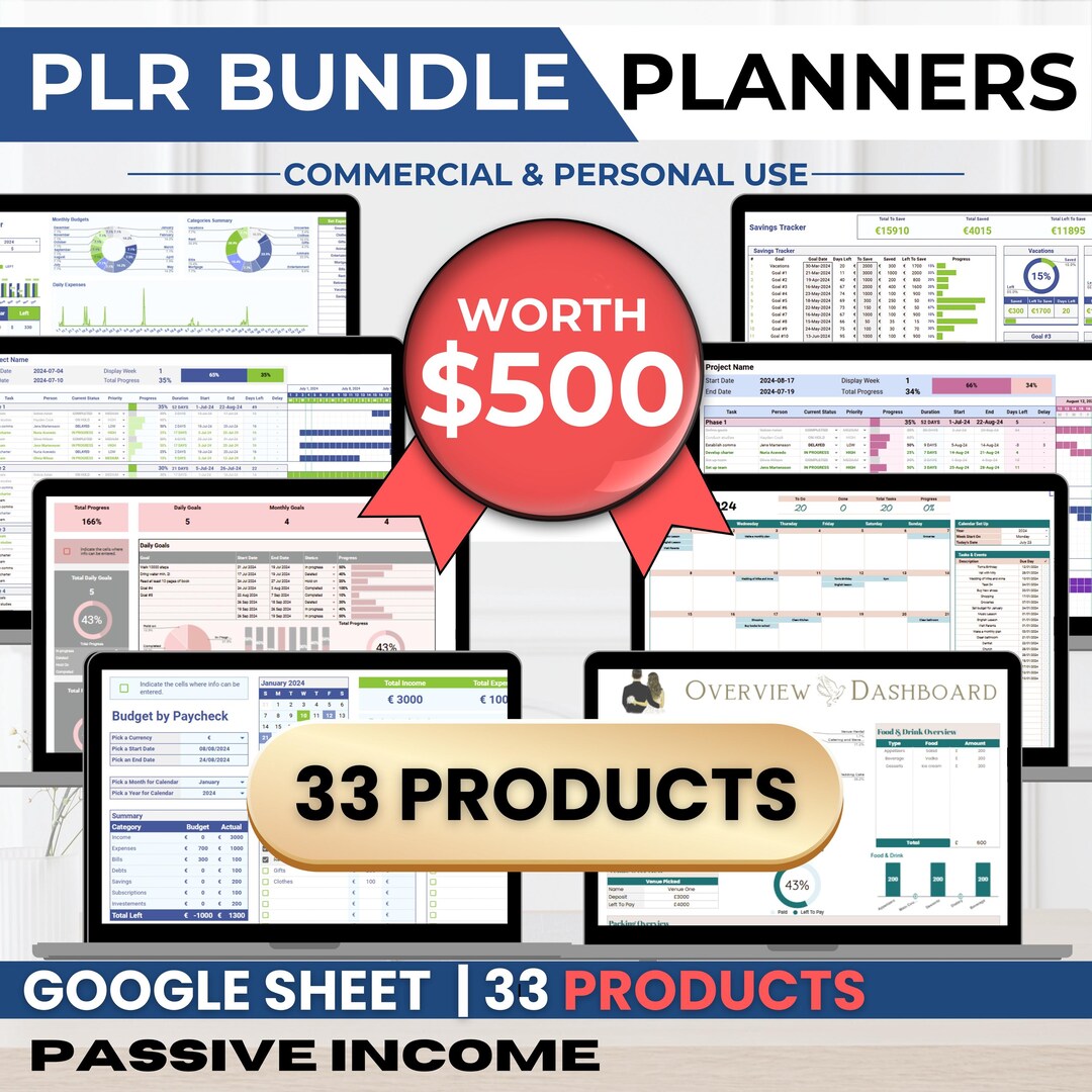 PLR Digital Products Bundle Passive Income Plr Google Sheet Master ...