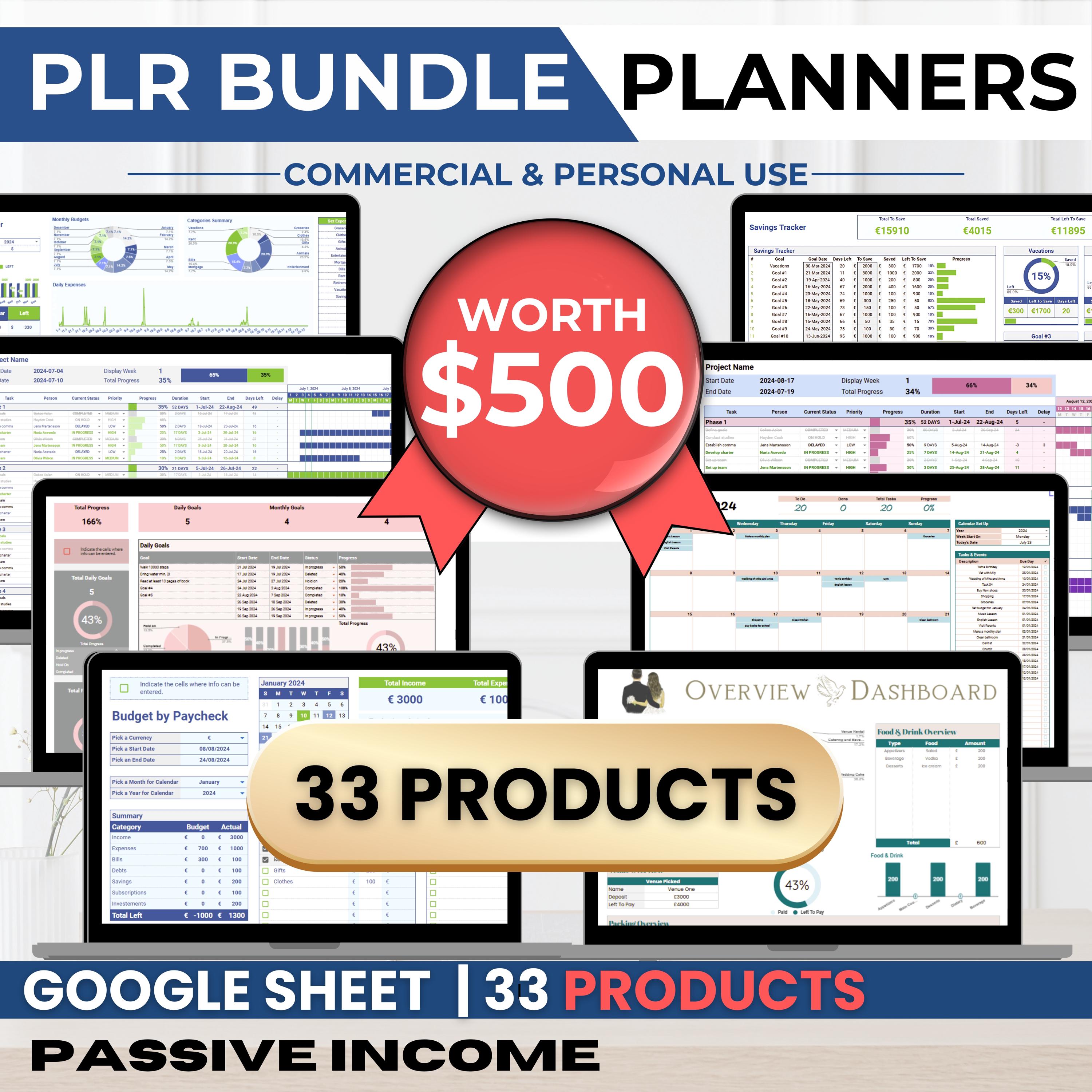 PLR Digital Products Bundle Passive Income Plr Google Sheet Master ...