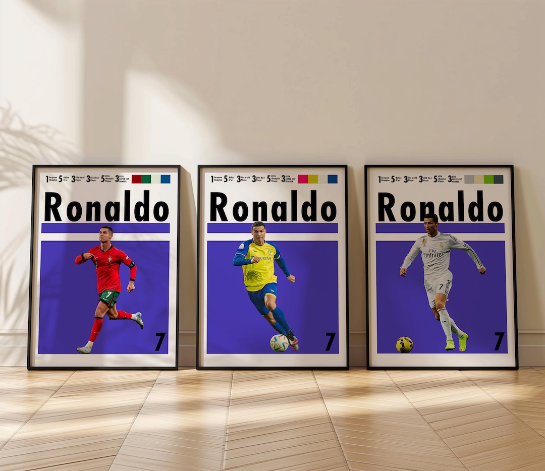 Cristiano Ronaldo Poster Set: Football Star Prints (digital Download ...