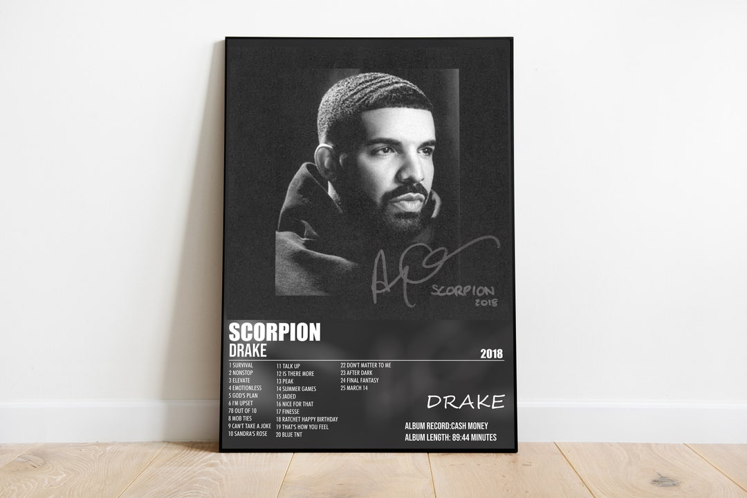 Drake - Scorpion - OVO - Gods Plan - Digital Album Art Poster Download ...