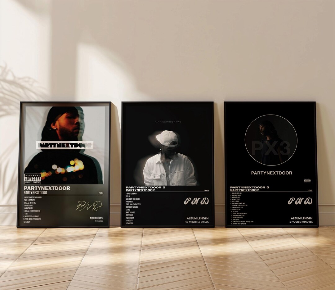 Prtyn3xtd00r Digital Album Art Poster, Download Bundle Set of 4. Music ...