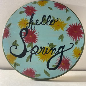 Wooden Hello Spring Wall Sign - Etsy