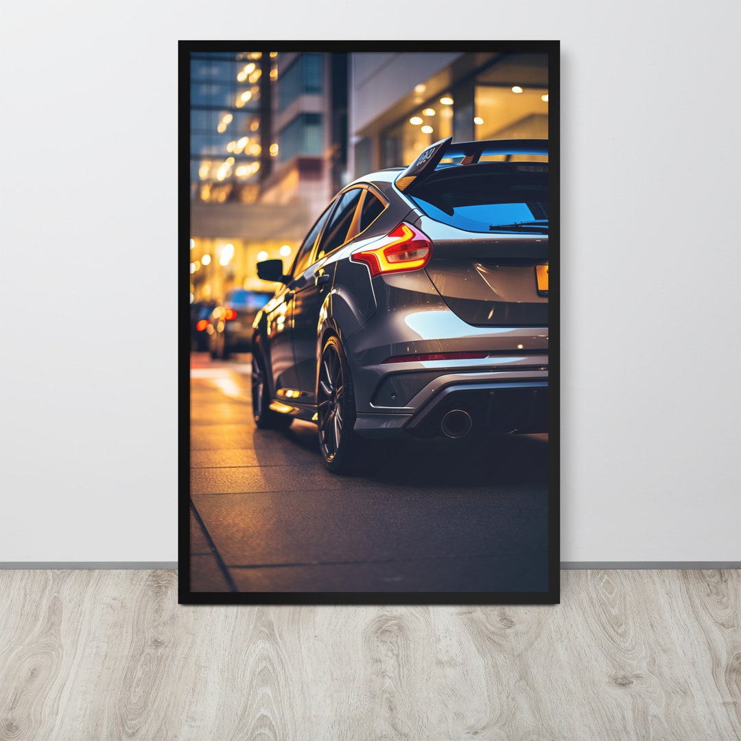 Elegant Ford Focus RS Poster Lifelike Car Artwork in a Stylish Frame ...