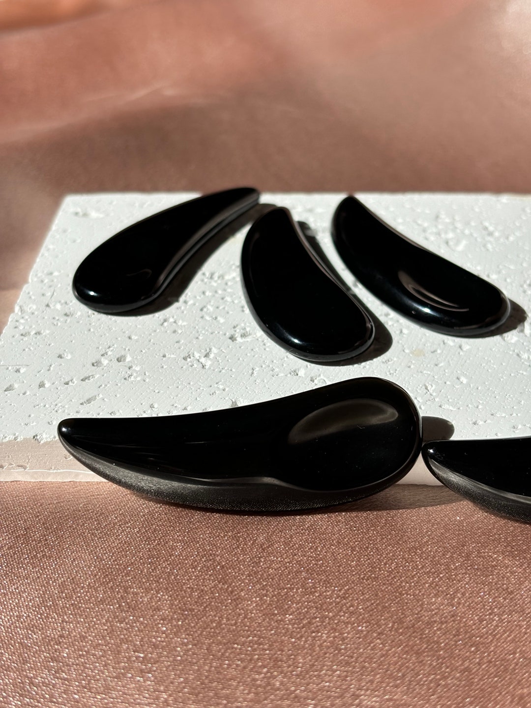 Obsidian Cream Spatula, Carved Skincare Spoon, Moisturizer Scooper ...