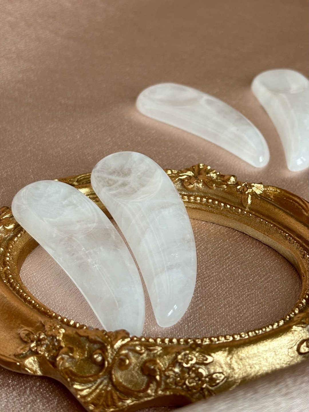 White Jade Cream Spatula, Carved Skincare Spoon, Moisturizer Scooper ...