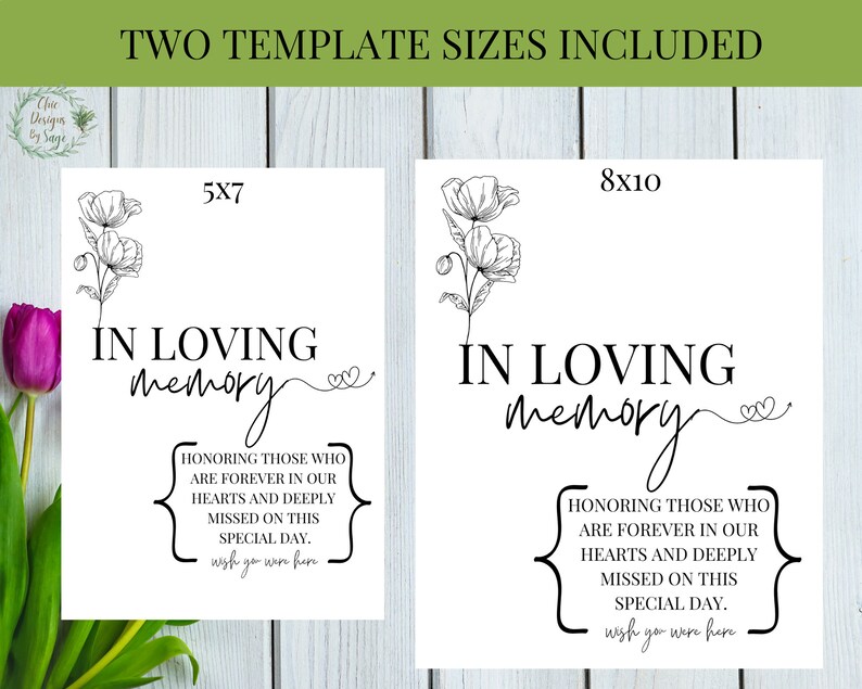 In Loving Memory Sign | in Loving Memory | Editable Template | Editable ...