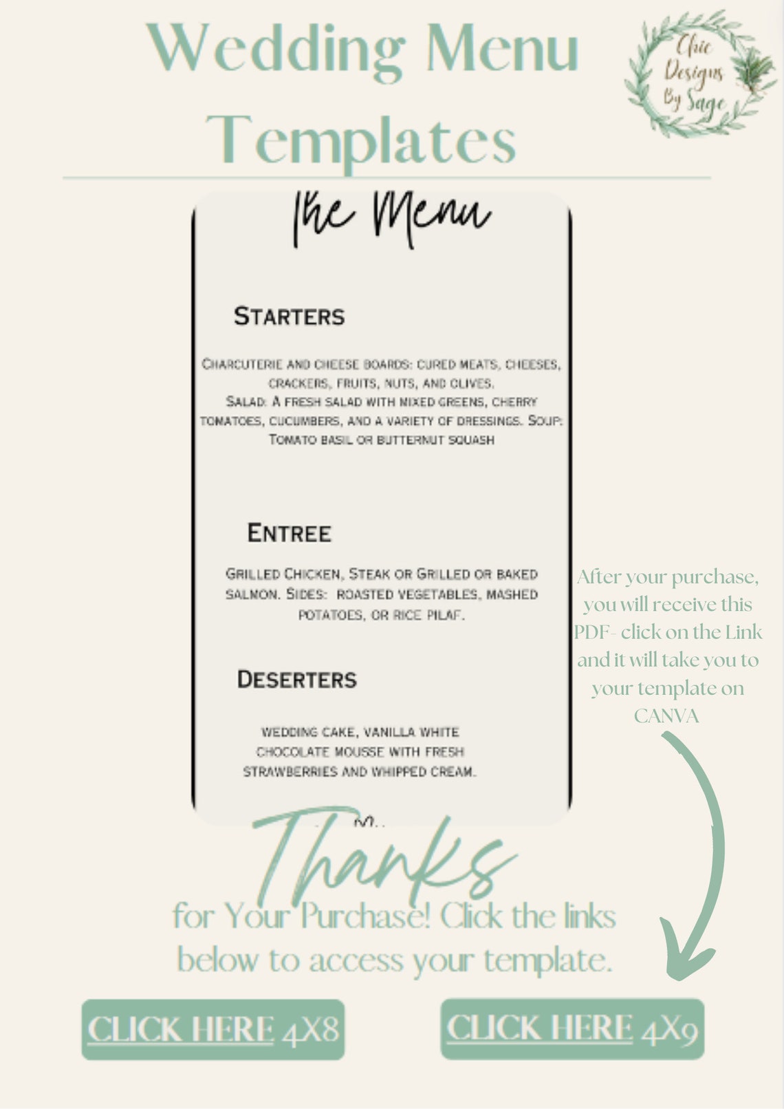 Wedding Menu Template Wedding Menu Sign Wedding Menu Cards Wedding ...