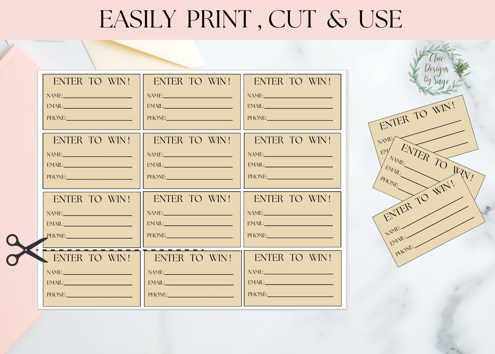 Printable Raffle Tickets: DIY Event Ticket Template (PDF) - Etsy