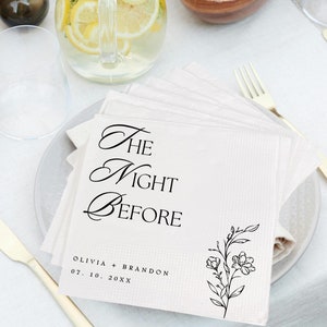 Rehearsal Dinner Napkins Engagement Napkins Wedding Cocktail Napkins ...