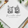 Personalized Illustrated Cat Wedding Napkins, Bridal Shower, Engagement ...