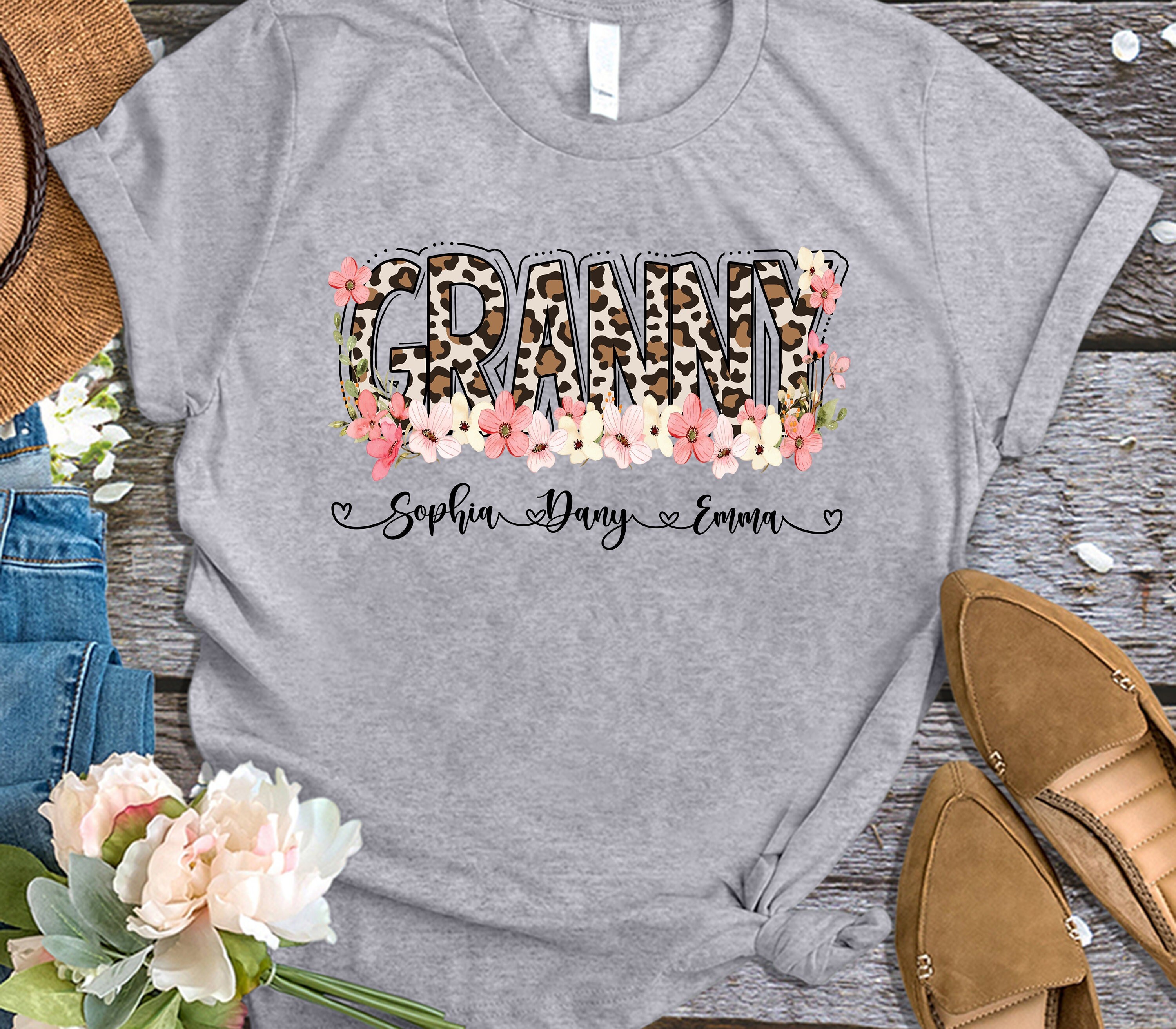 Custom Granny T-shirt With Kid Names , Mother Day Gifts , Gift for Mom , Gift for Grandma ...