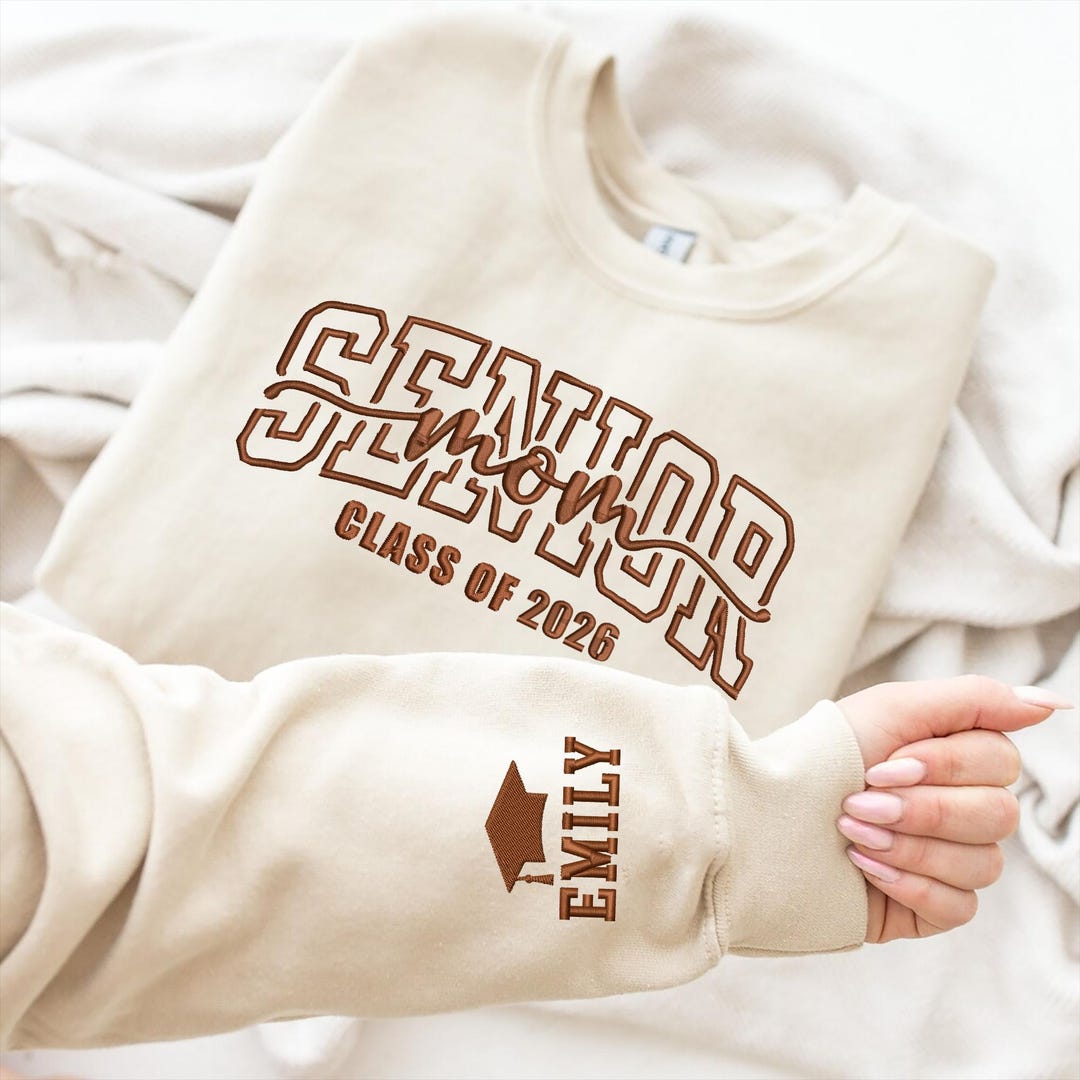 Senior Mom 2026 Embroidered Sweatshirt, Custom Senior Mom 2026 ...