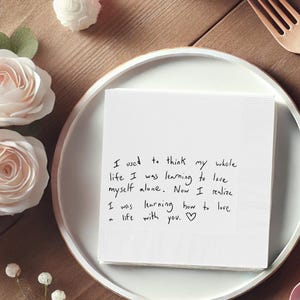 Custom Love Note Handwriting Napkins, Personalized Handwritten Note ...