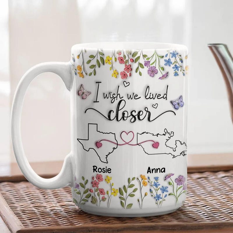 Long Distance Couple Mugs - Etsy