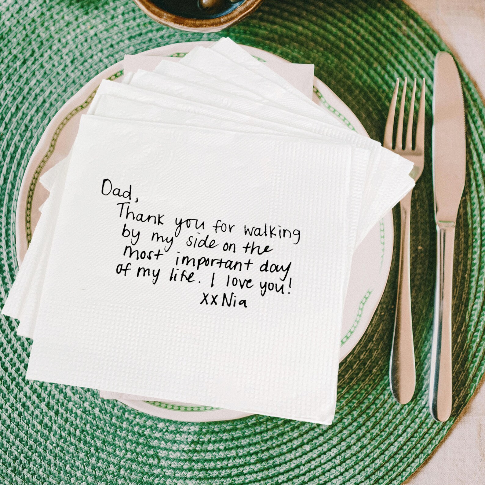 Personalized Handwritten Note Paper Napkins, Custom Your Handwriting ...