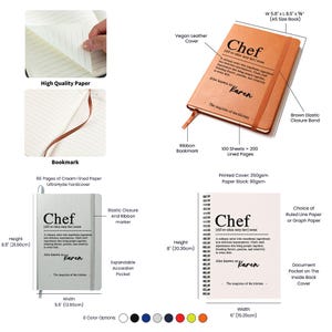 Personalized Chef Journal, Definition of Chef Quote, Gift for Culinary ...