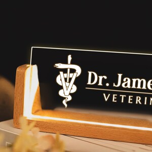 Veterinarian Desk Name Plate, Custom Vet Office Sign, Personalized ...