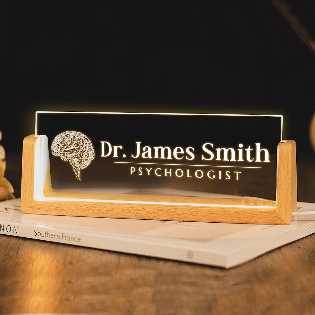 Psychologist Desk Name Plate, Therapist Office Sign, Psychology Clinic ...