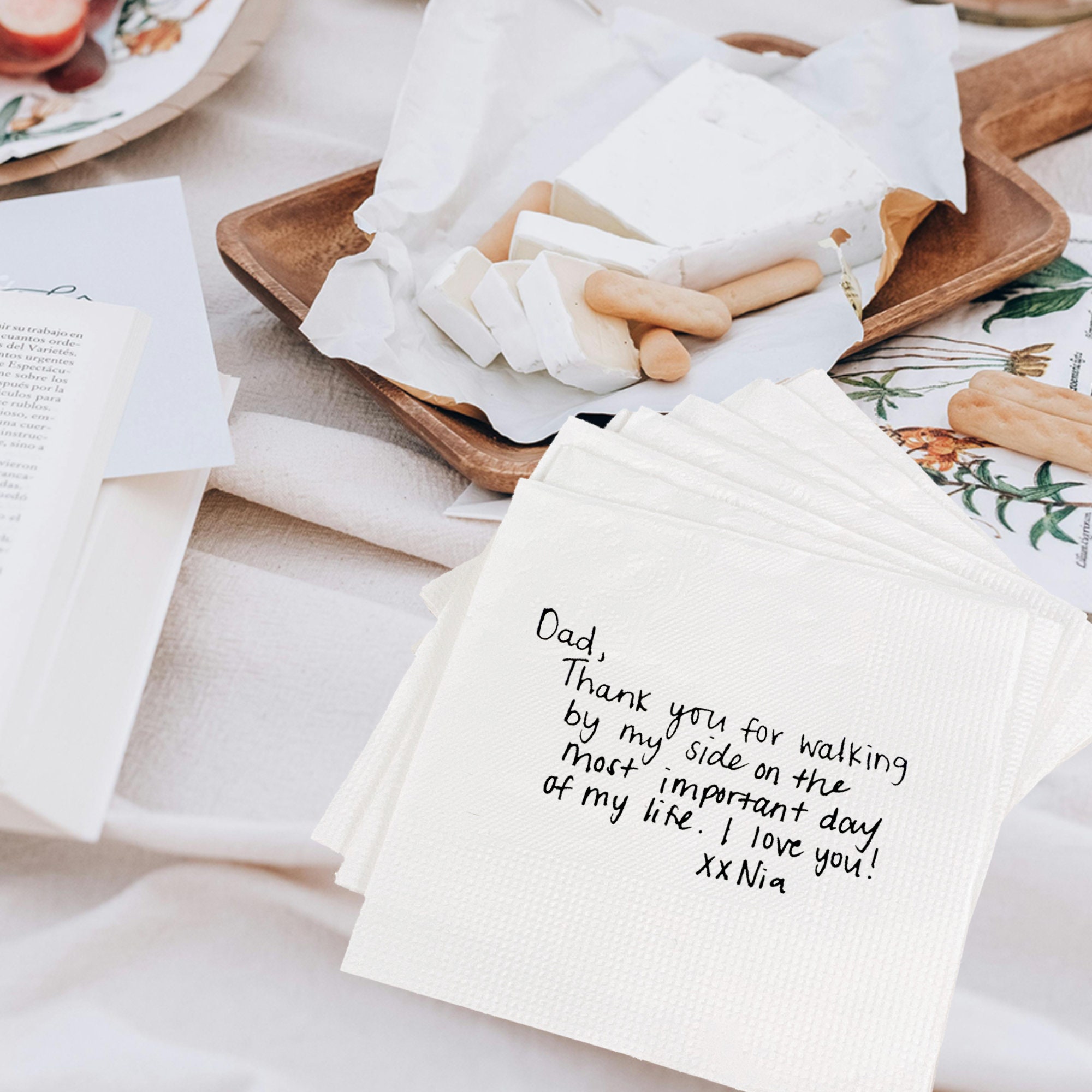Personalized Handwritten Note Paper Napkins, Custom Your Handwriting ...